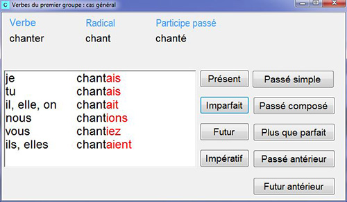 Application de conjugaison – Ecole Ibn Roched Regueb